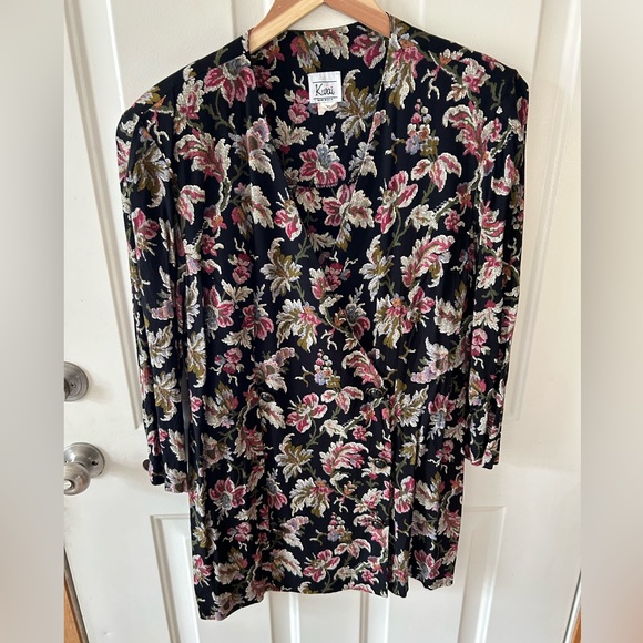 Vintage | Jackets & Coats | Kwai Vintage Floral Cross Stitch Style 9s ...